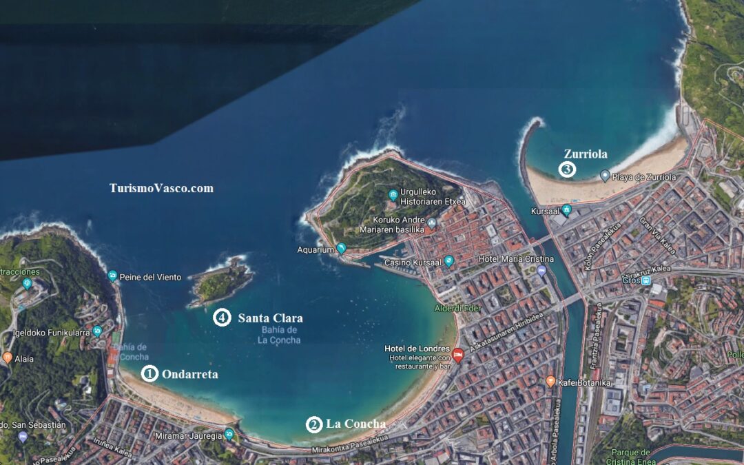 Mapa Playas de Donostia San Sebastián | TurismoVasco.com